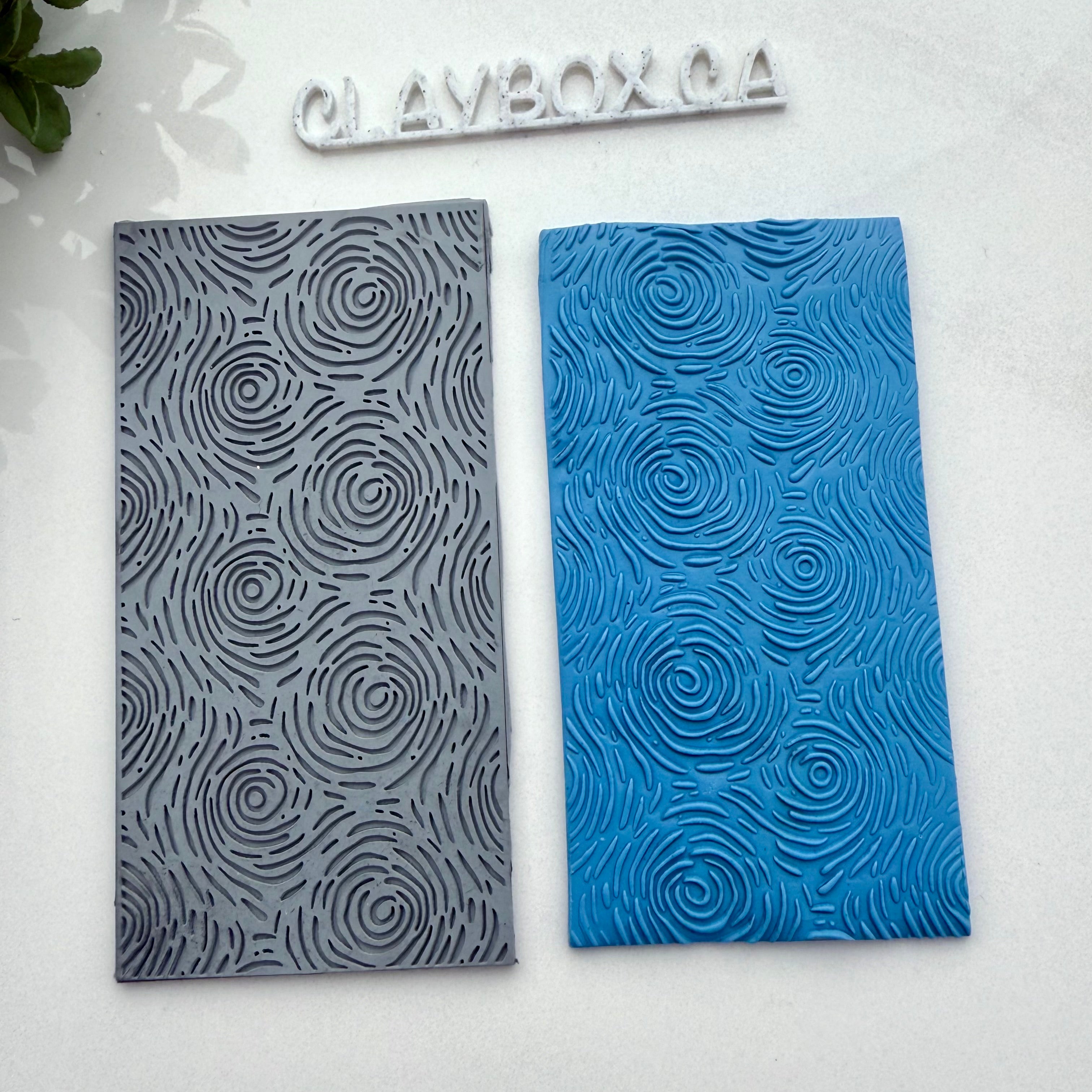 Ripples Texture Mat for Polymer Clay - Laser Engraved Rubber Stamp ...