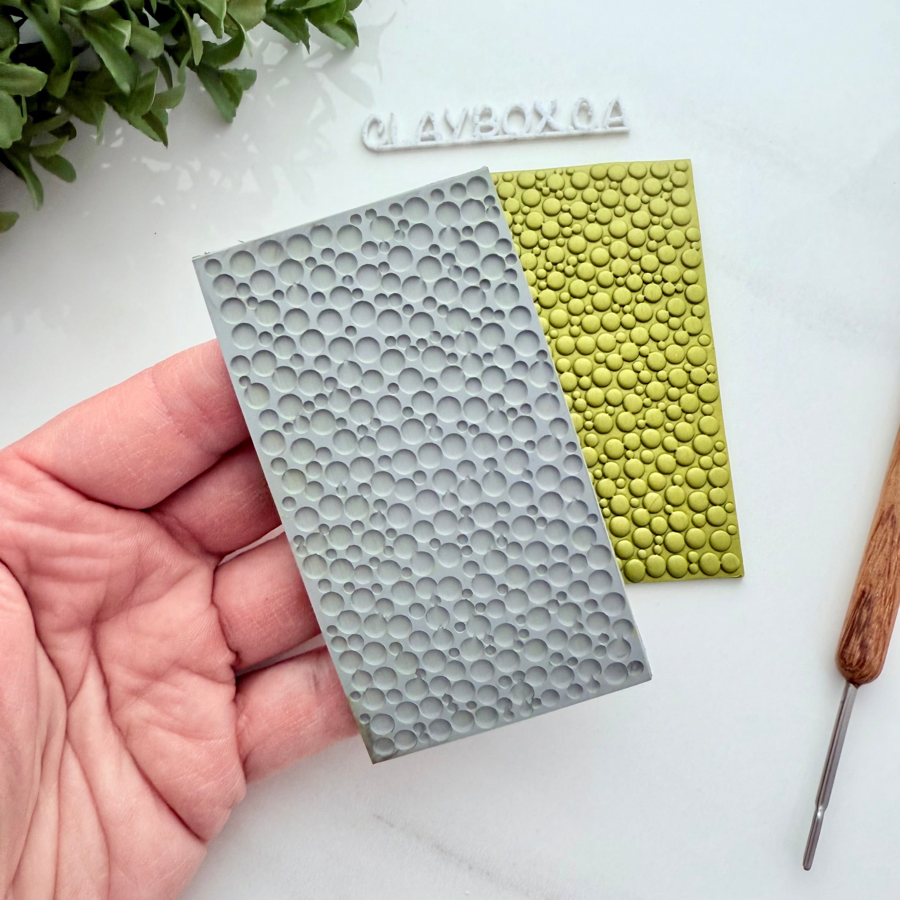 Bubbles Texture Mat – 2x4" Rubber Texture Stamp – Polymer Clay Tool ...