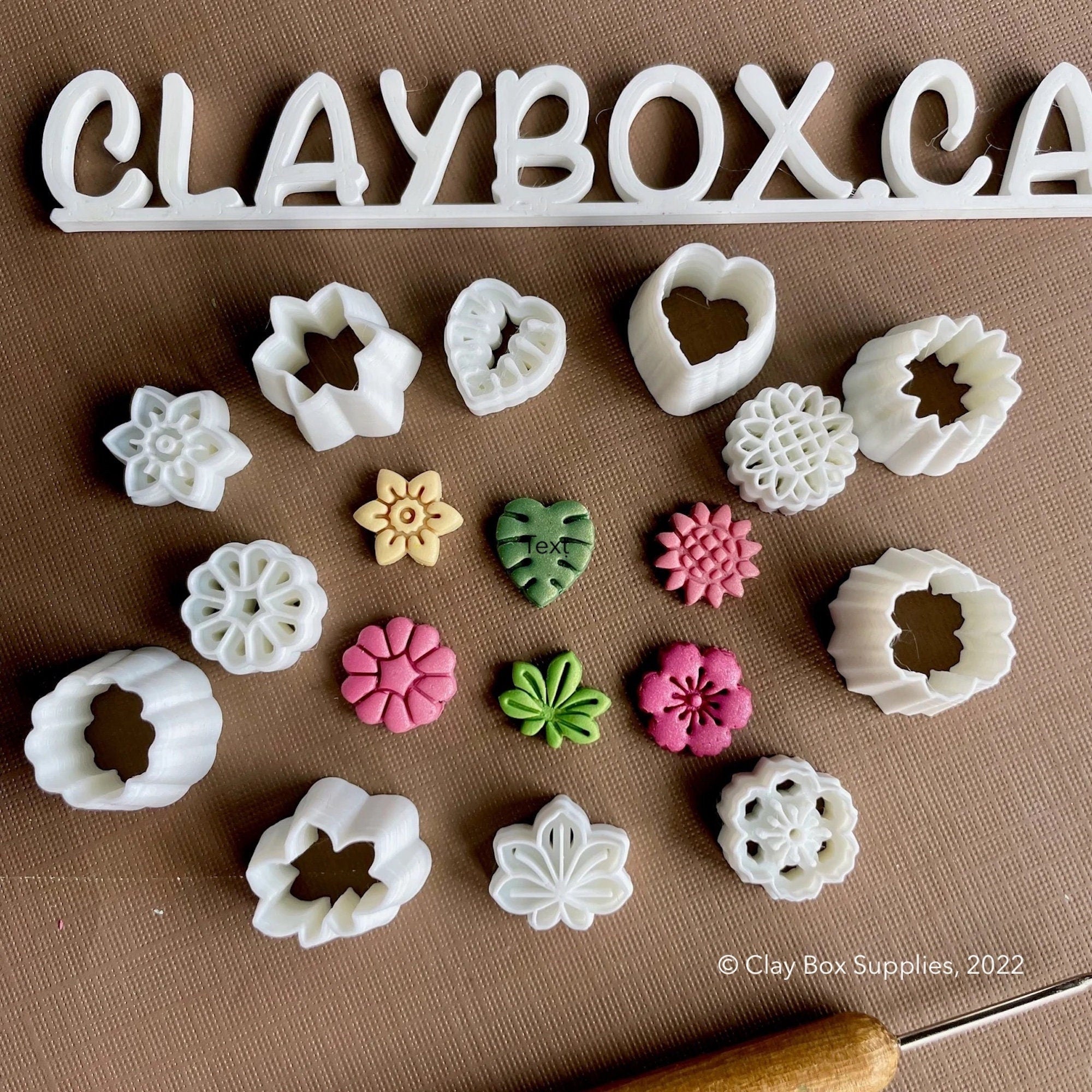 Tiny flower (Set 3) stamps and cutters - made for use with polymer cla ...